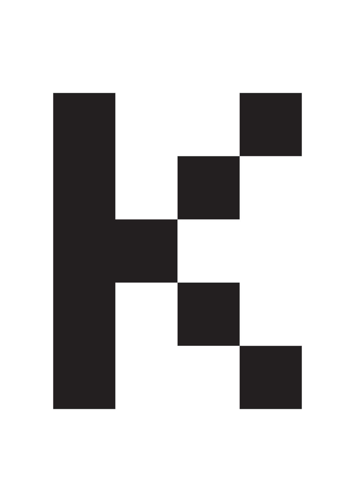 Type K Typographic Poster Custom Geometric Blackletter | Etsy