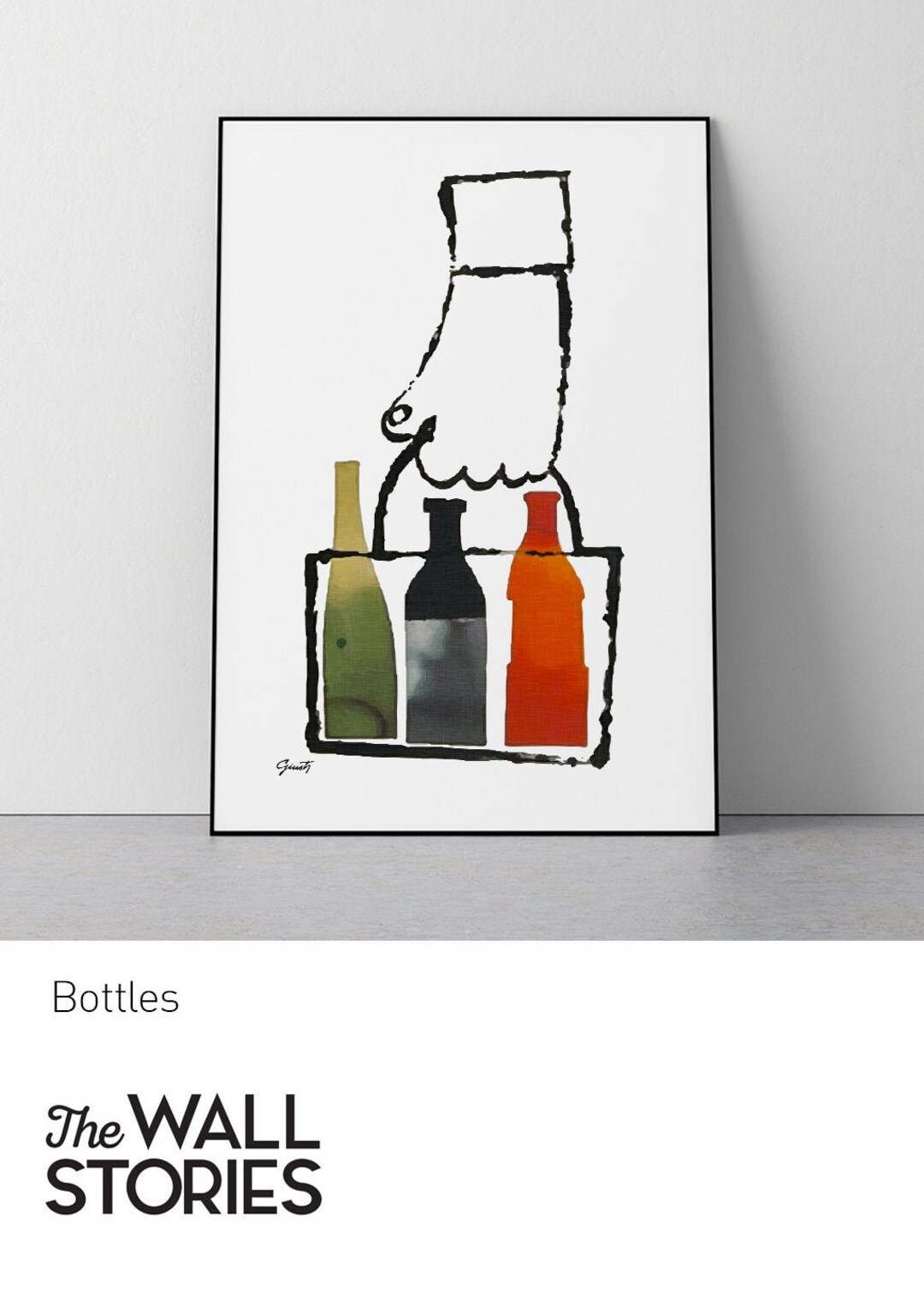 Bottles, Vintage Advertisement Poster, 1960, George Giusti, Mid Century ...