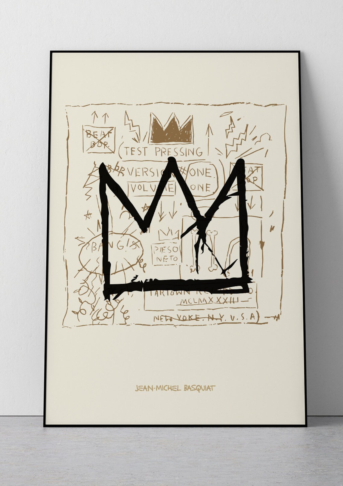 Crown Jean-michel Basquiat Iconic Rare Modern - Etsy