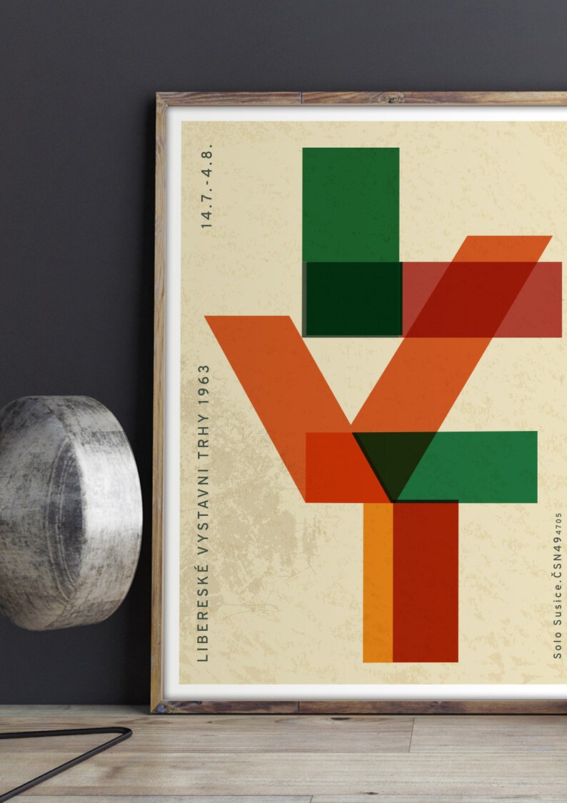 Constructivism Typographic Colourful Mid Century Art - Etsy