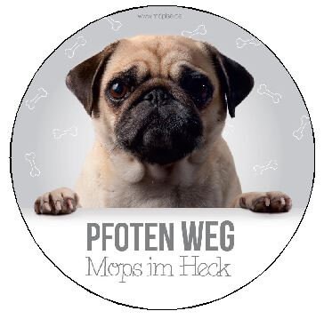 Aufkleber von Möpsle Pfoten weg Mops im Heck Pug - Etsy.de