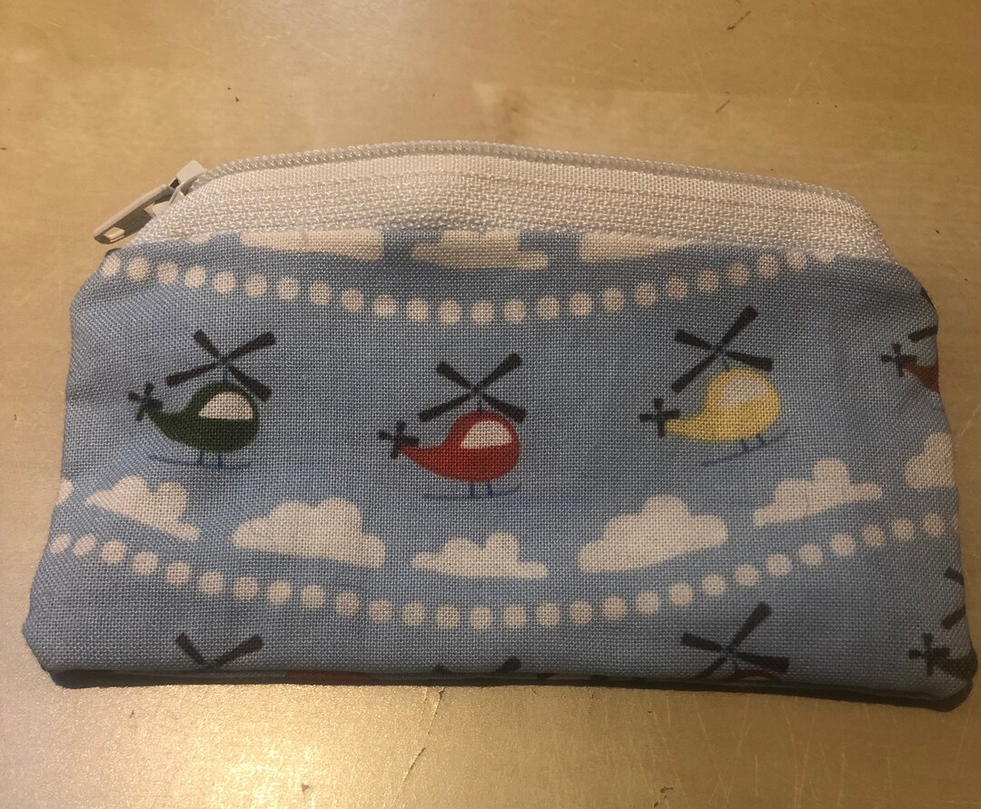 Handmade Fabric Coin Purse: Cotton Print, Zippered Closure - Etsy