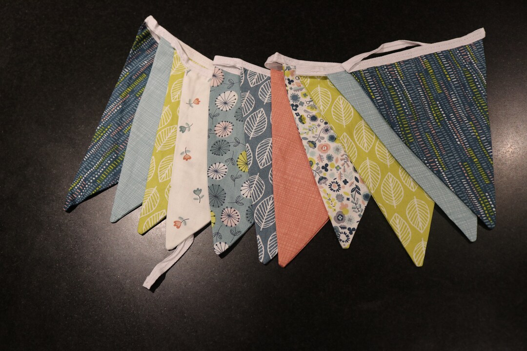 Blue Garden Themed Fabric Bunting - Etsy