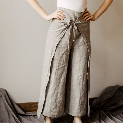 Fisherman Pants Linen Wrap Pants Mens Line Yoga Trousers Loose - Etsy