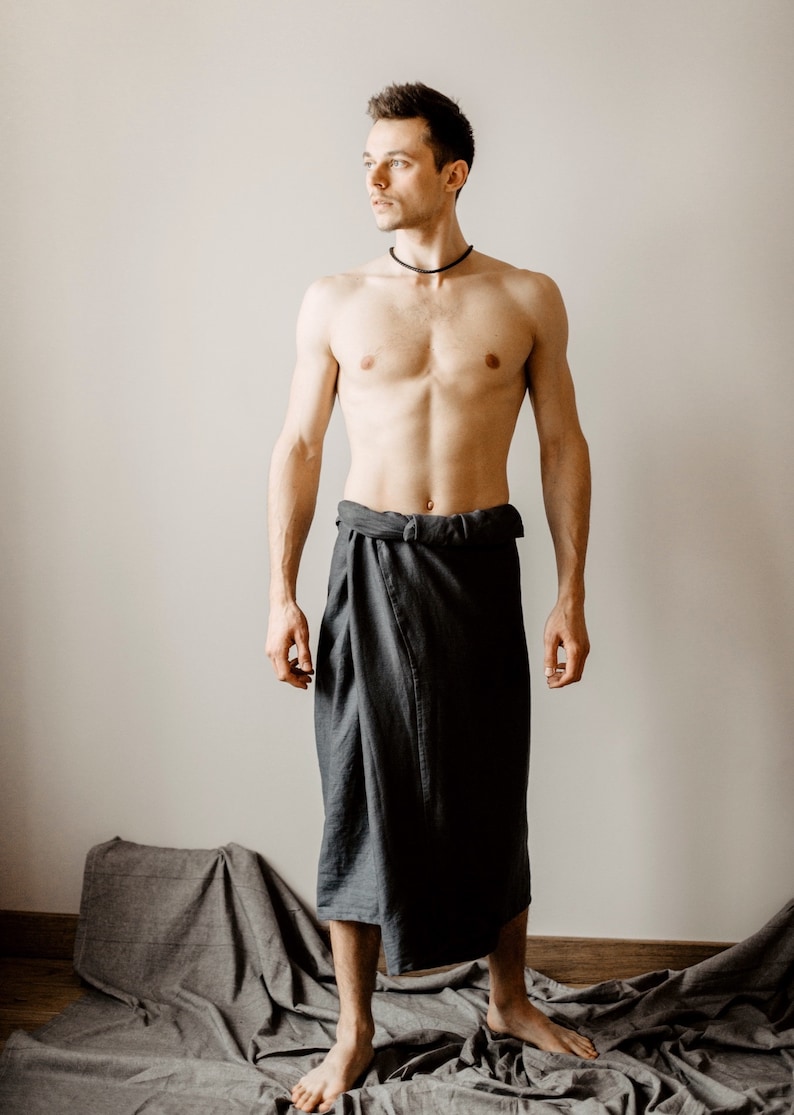 Longyi Mens Linen - Sarong Linen Dhoti - Indian Pants - Pareo ...