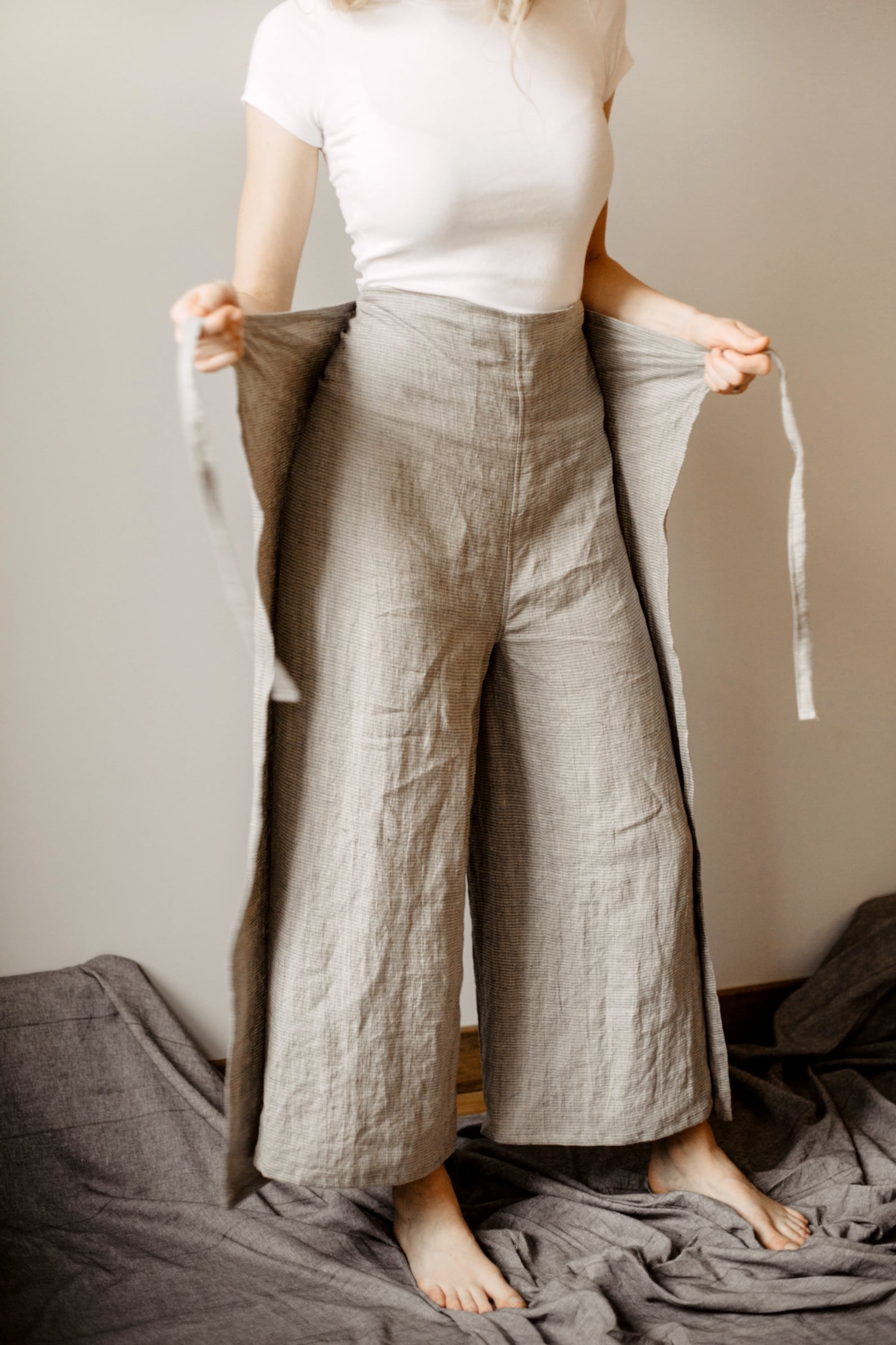 Fisherman Pants Linen Wrap Pants Mens Line Yoga Trousers Loose Pants ...