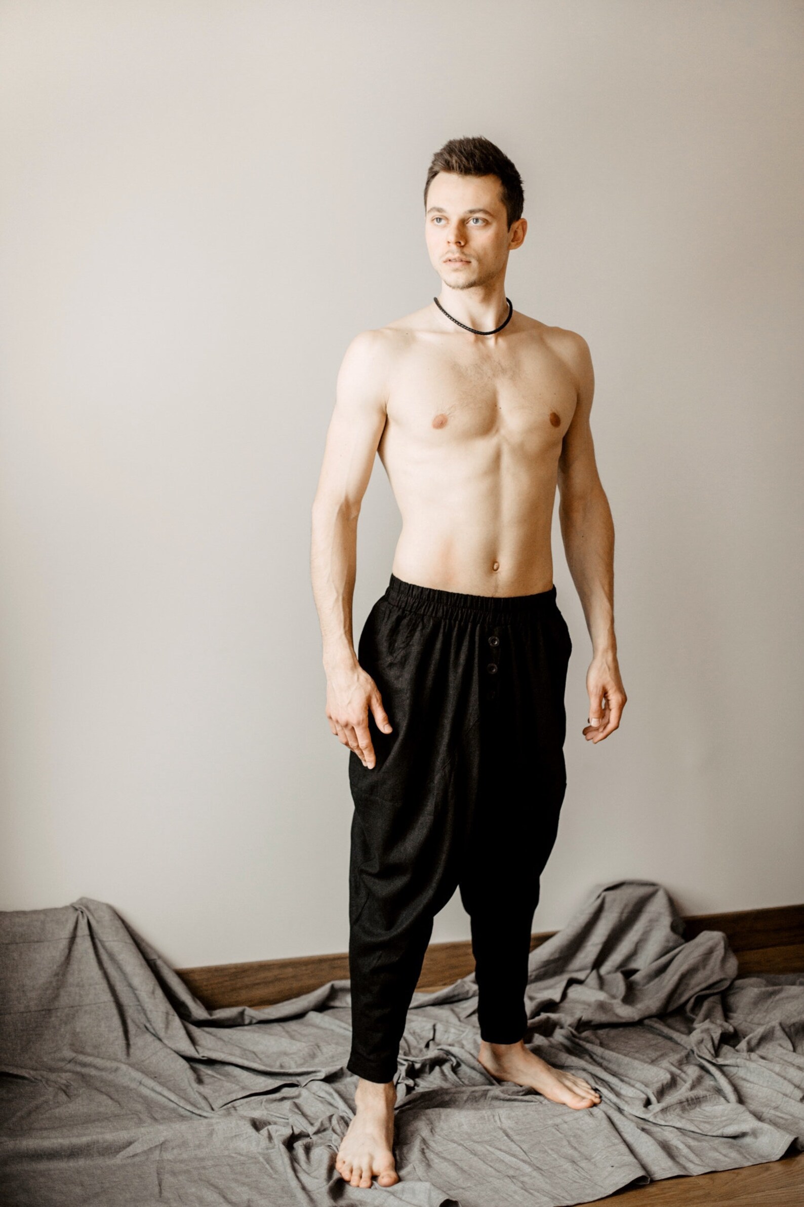 Linen Pants Mens Galife Trousers Linen Aladdin Pants - Yoga Pants ...