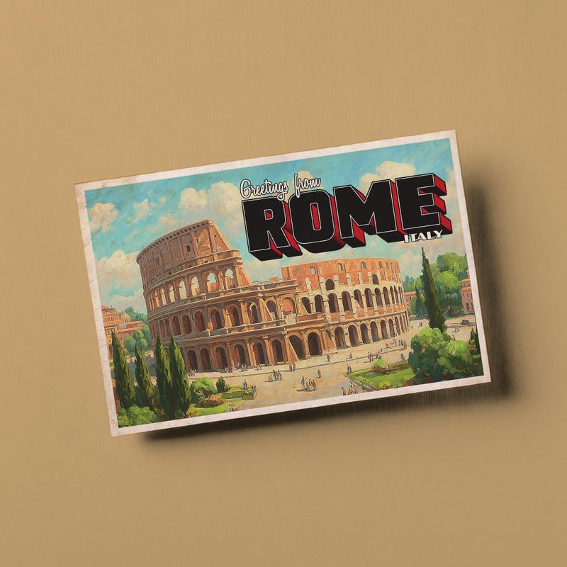 Vintage Postcard Rome - Etsy