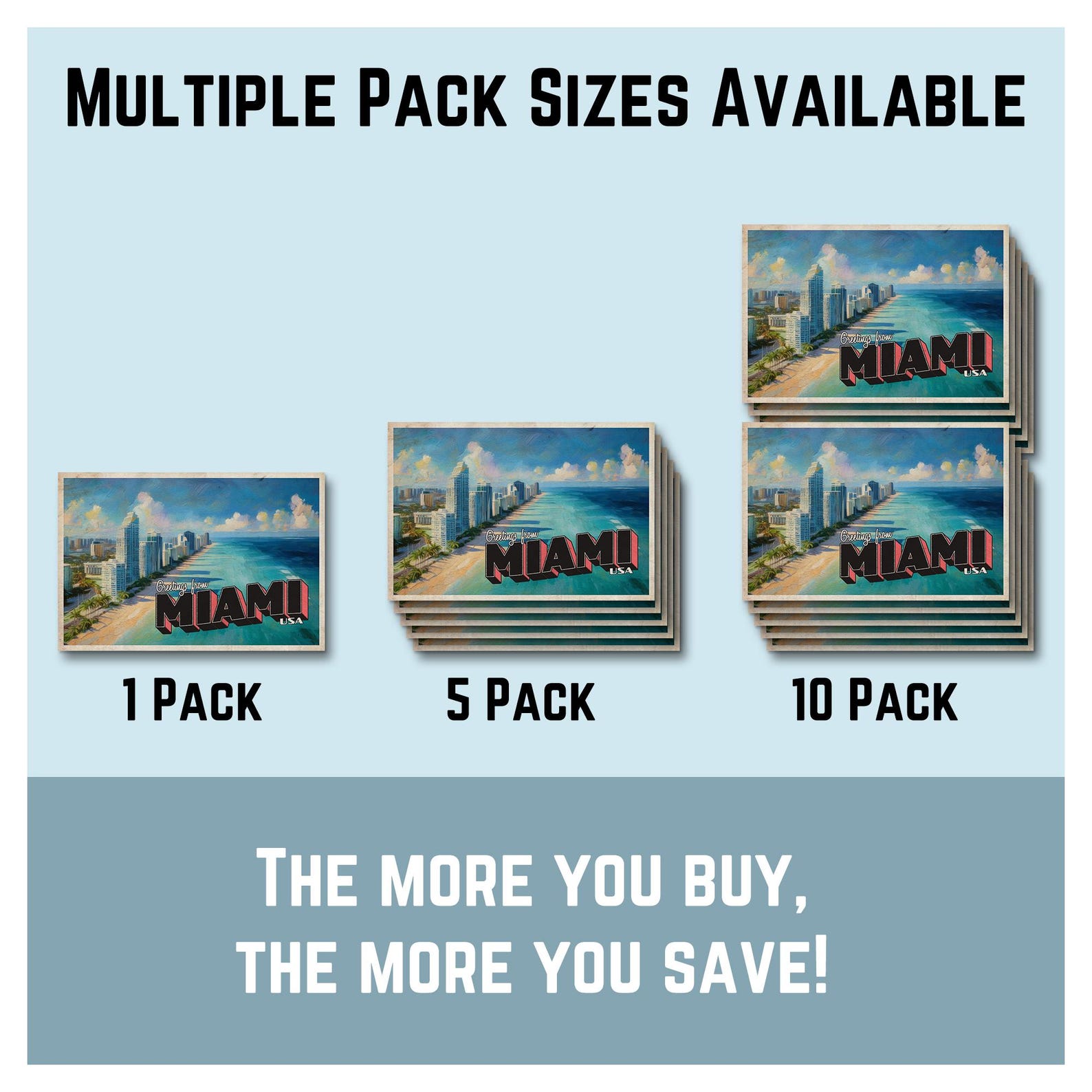 Greetings From Miami - Vintage Style Travel Postcard - Etsy
