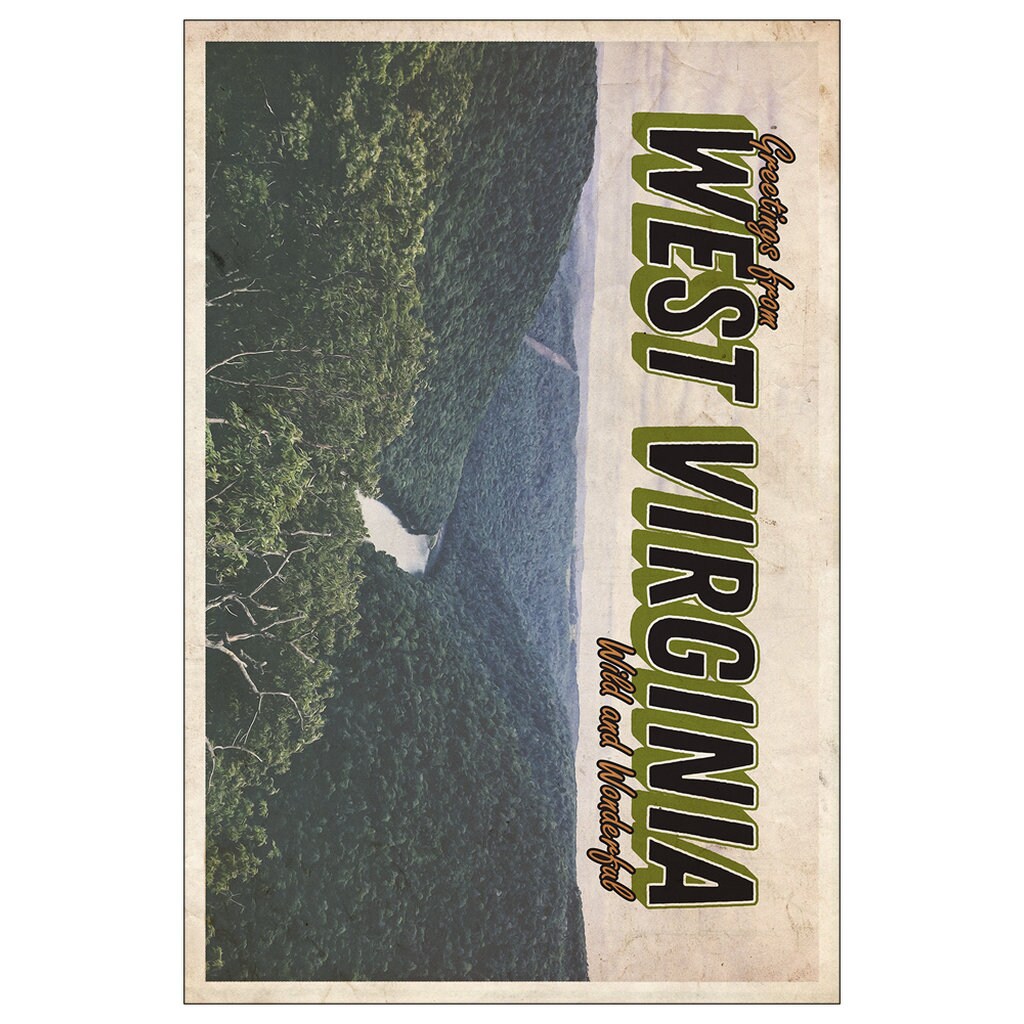 Vintage Style Postcard Greetings From West Virginia - Etsy