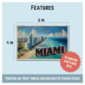Greetings From Miami - Vintage Style Travel Postcard - Etsy