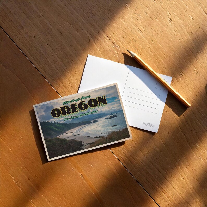 Vintage Style Postcard – Greetings From Oregon - Etsy
