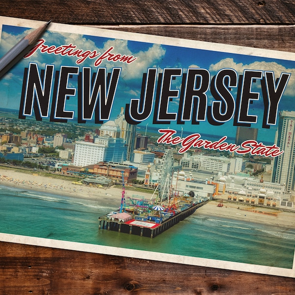 New Jersey Postcard - Etsy