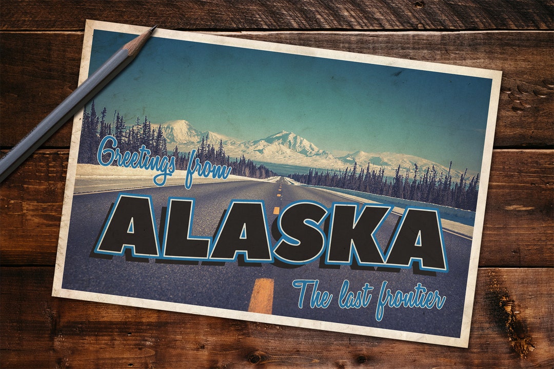 Vintage Style Postcard Greetings From Alaska - Etsy