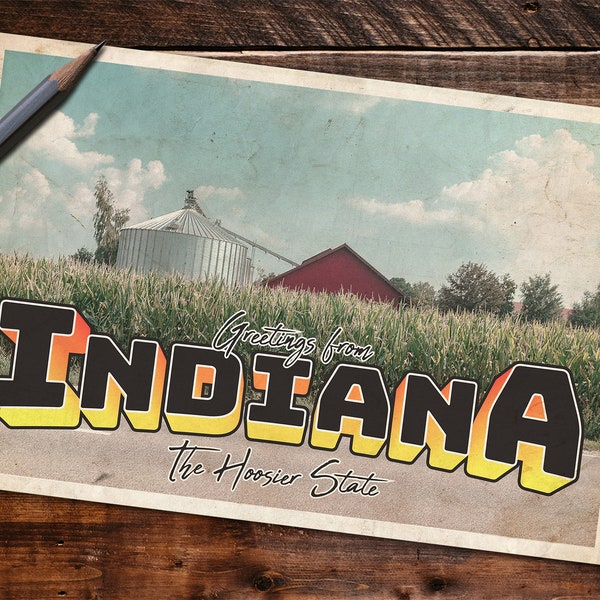 Indiana Postcard - Etsy