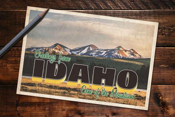 Vintage Style Postcard Greetings From Idaho | Etsy