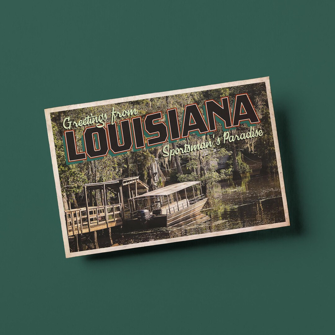 Vintage Style Postcard – Greetings From Louisiana - Etsy