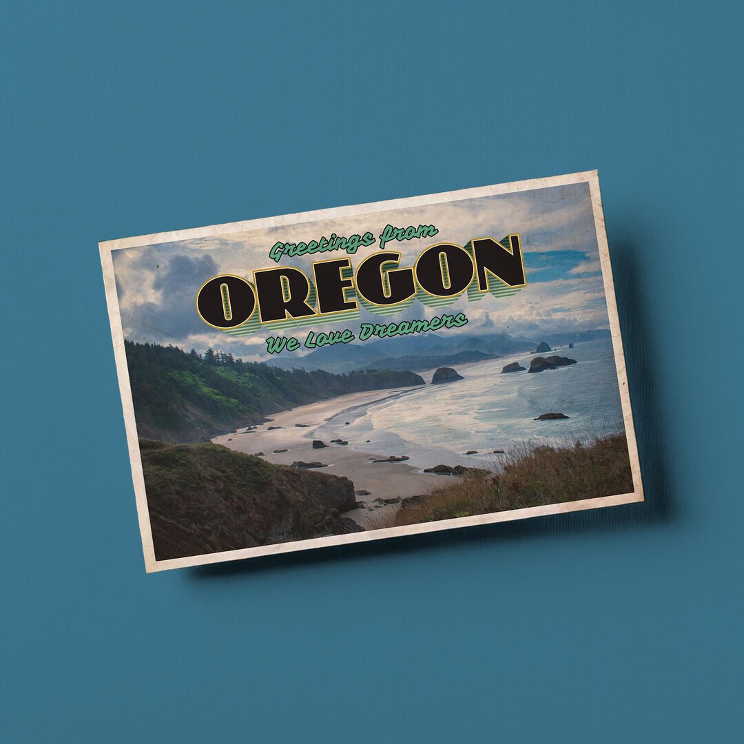 Vintage Style Postcard – Greetings From Oregon - Etsy