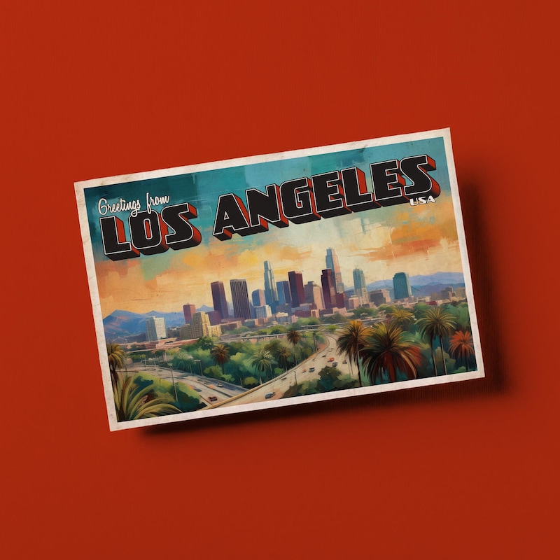 Los Angeles Postcard - Etsy
