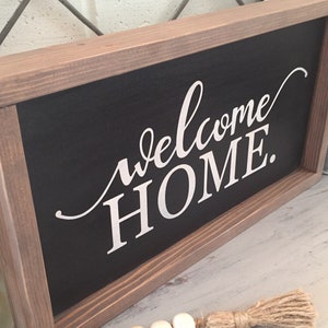 Rustic Welcome Sign Welcome Home Framed Wood Sign Decor | Etsy