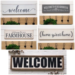 Rustic Welcome Sign Welcome Home Framed Wood Sign Decor | Etsy