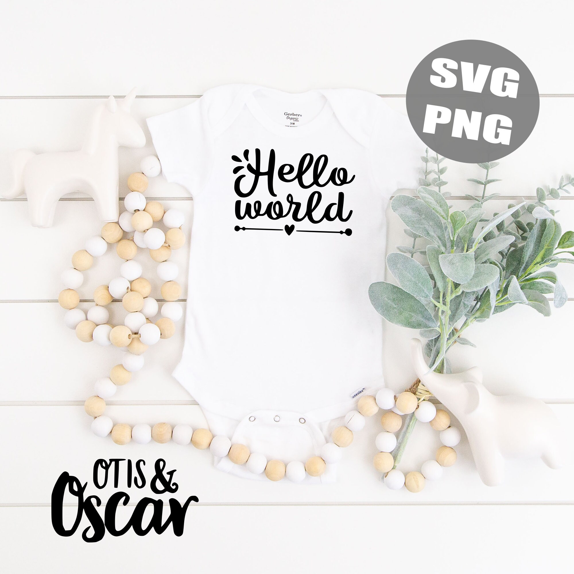 Hello World Baby Girl SVG PNG | Etsy