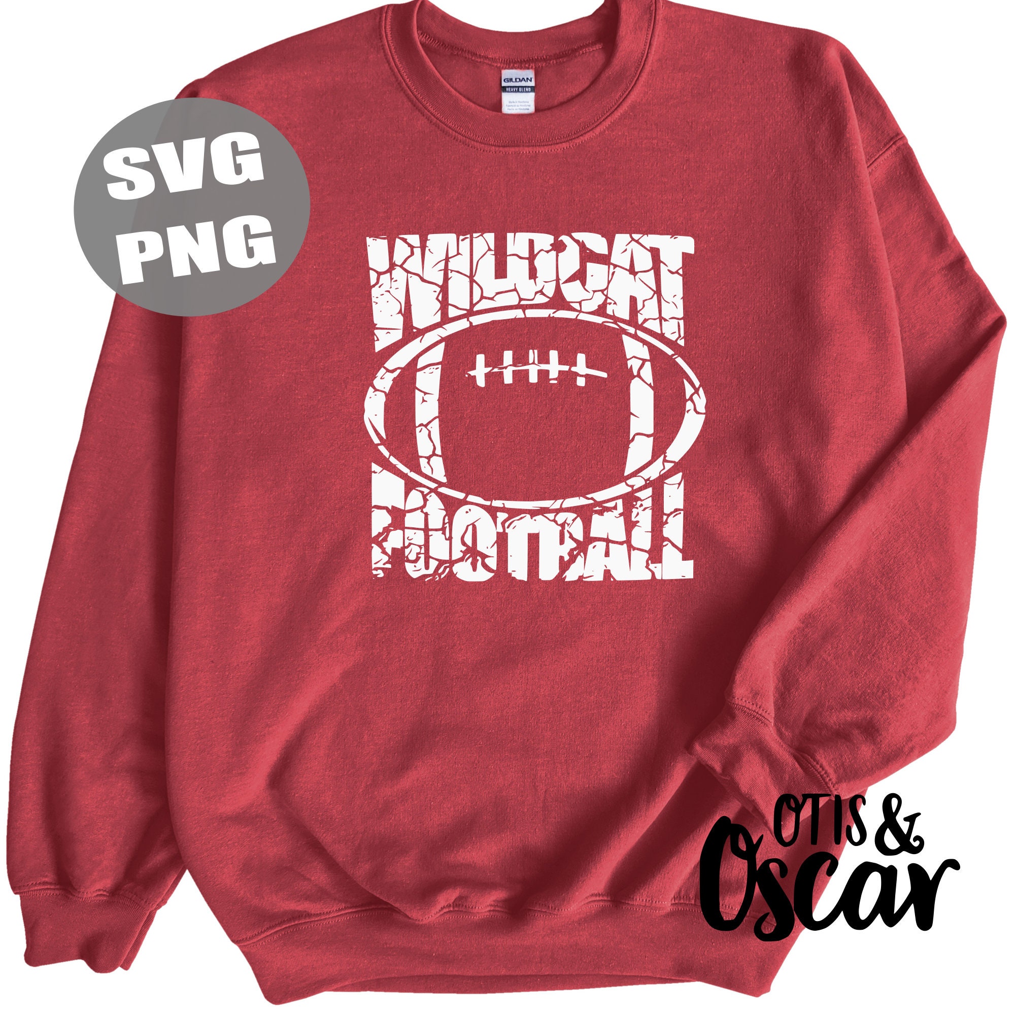 Wildcat Football SVG High School Distressed Football PNG | Etsy