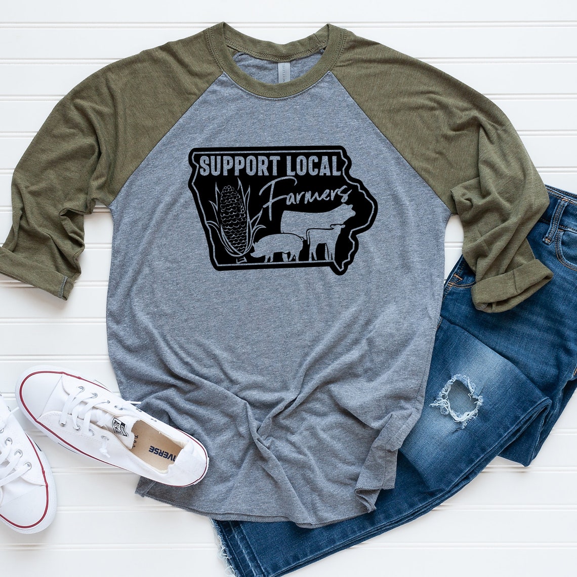 Iowa SVG Support Your Local Farmer PNG - Etsy