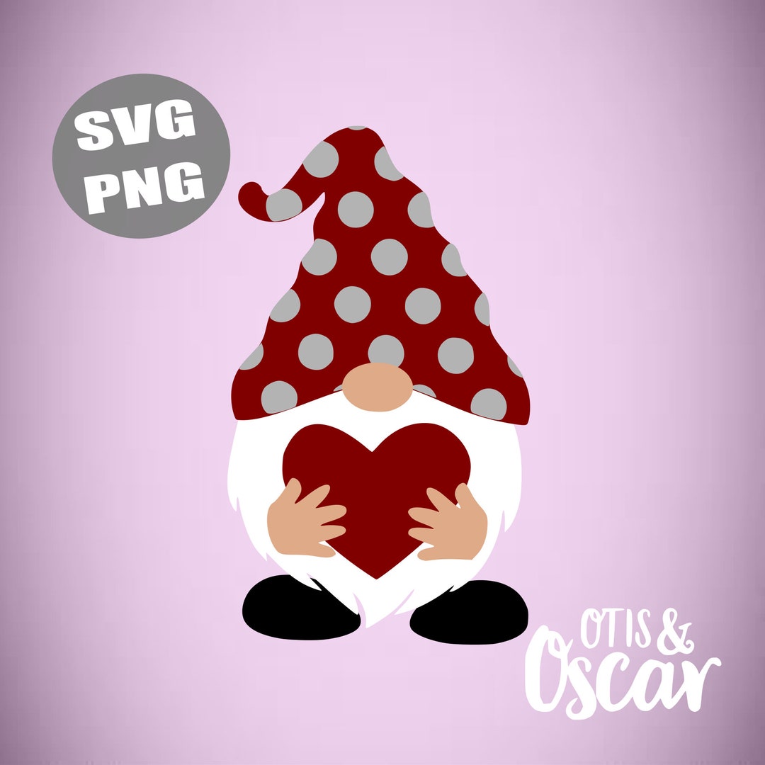 Valentine's Day Gnome SVG PNG - Etsy