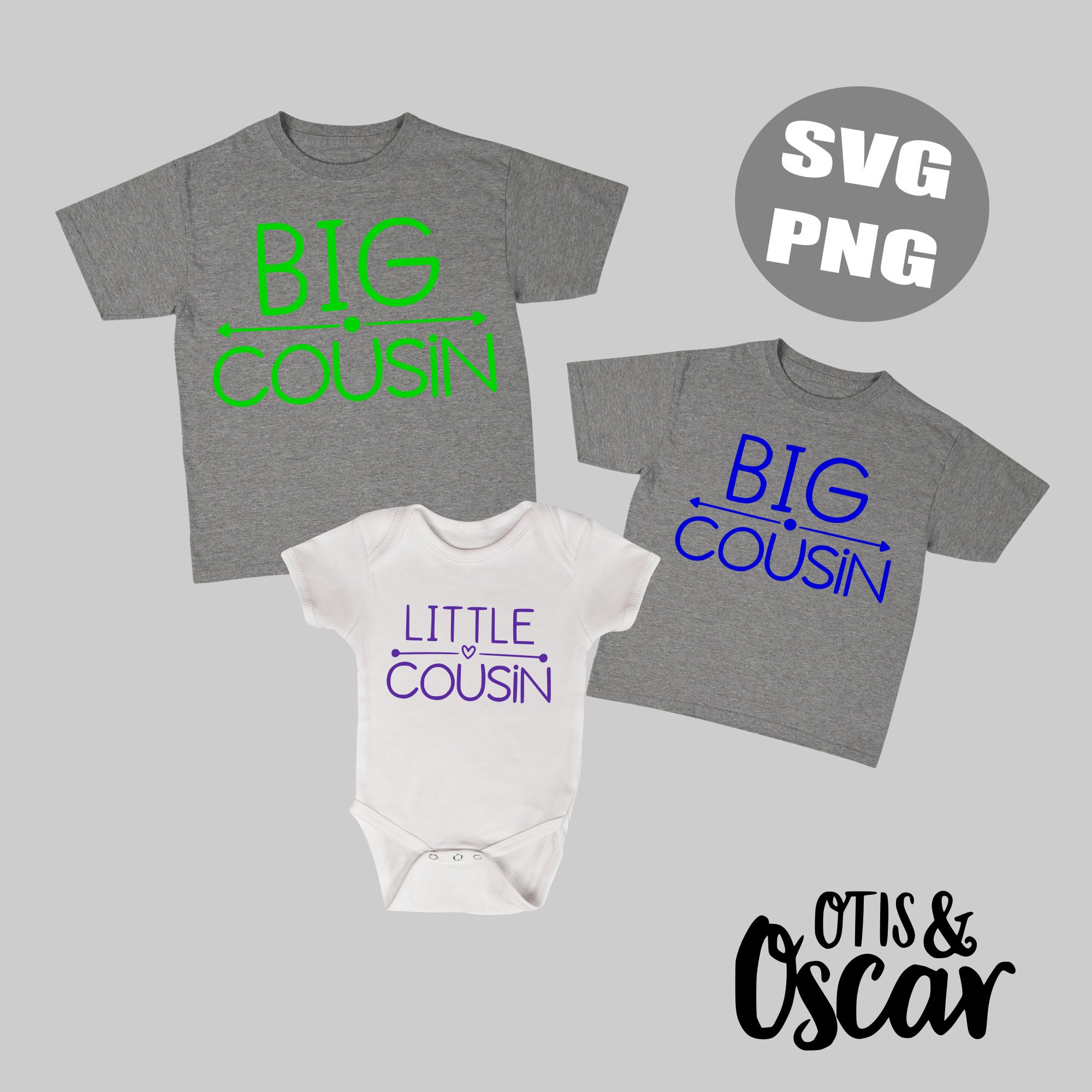 Big Cousin Little Cousin Cousin Set PNG SVG | Etsy