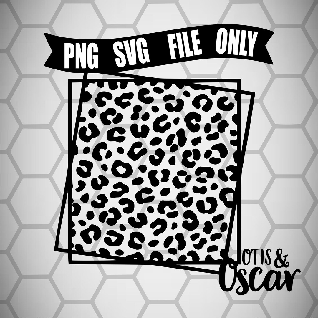 Leopard PNG Frame, Square Leopard Frame SVG - Etsy