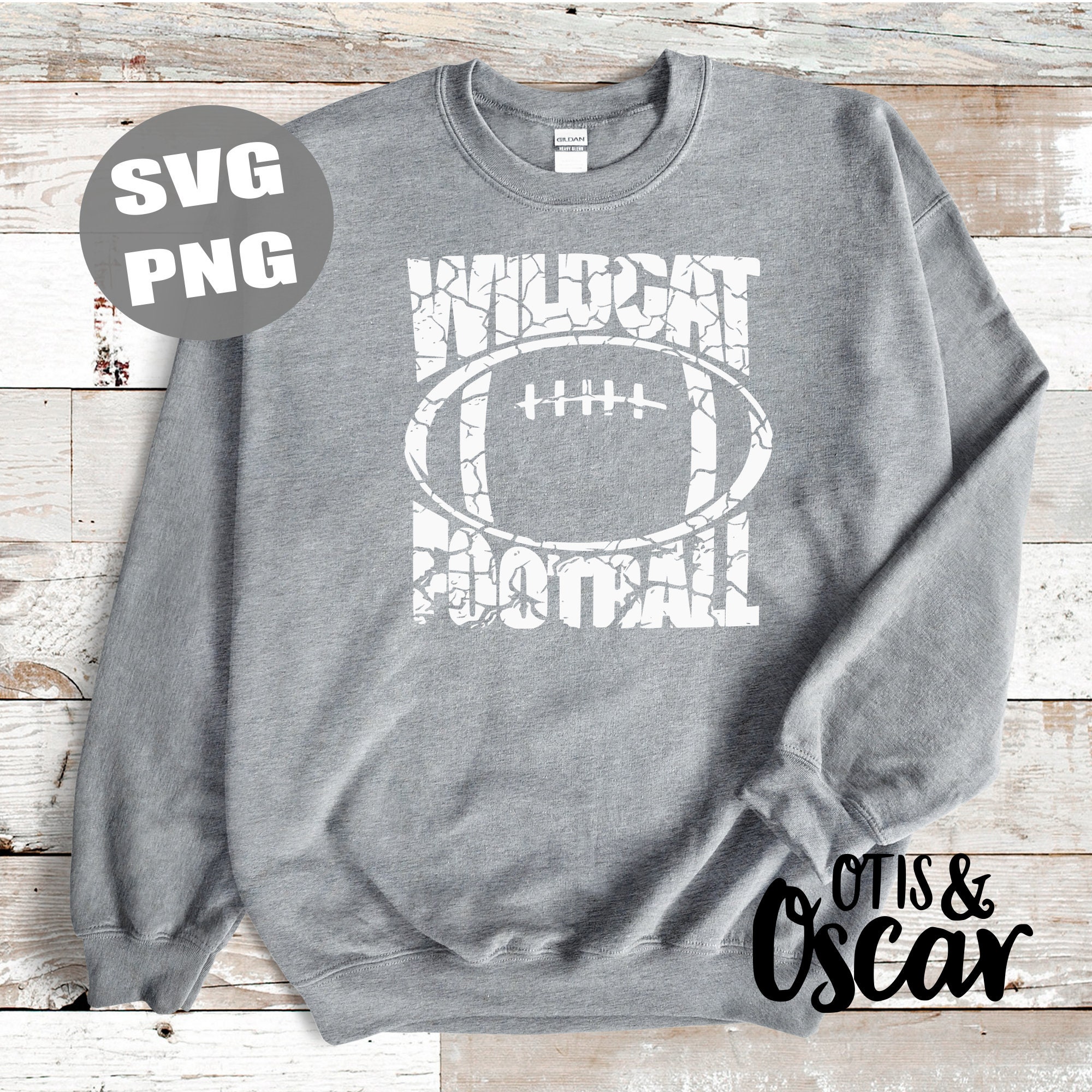 Wildcat Football SVG High School Distressed Football PNG | Etsy