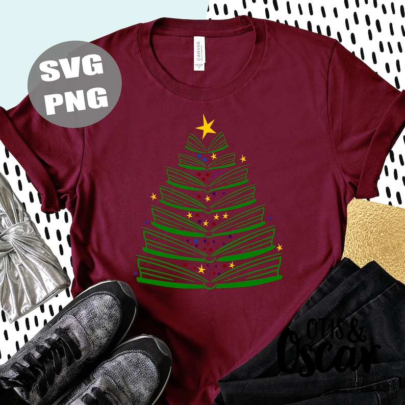 Book Tree SVG Bookmas PNG Teacher Christmas Svg Png | Etsy