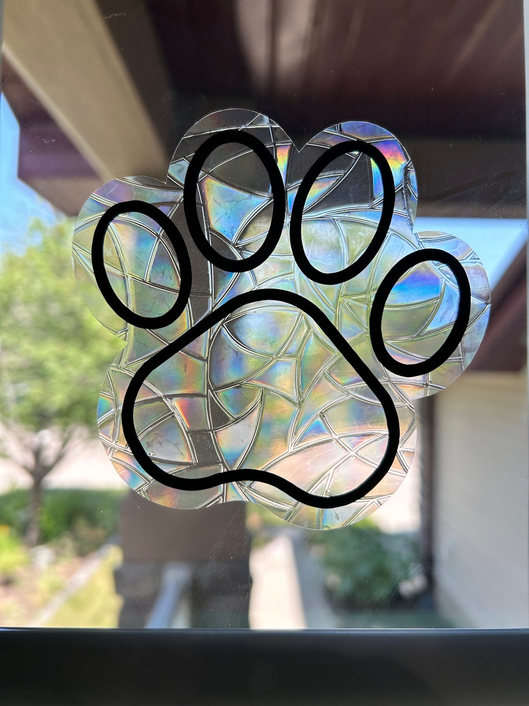 Rainbow Suncatcher Sticker //paw Print Rainbow Maker//sun Catcher for ...