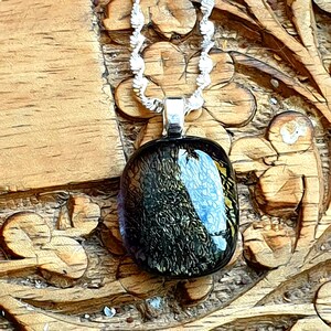 Bronze Effect Fused Glass Pendant - Etsy