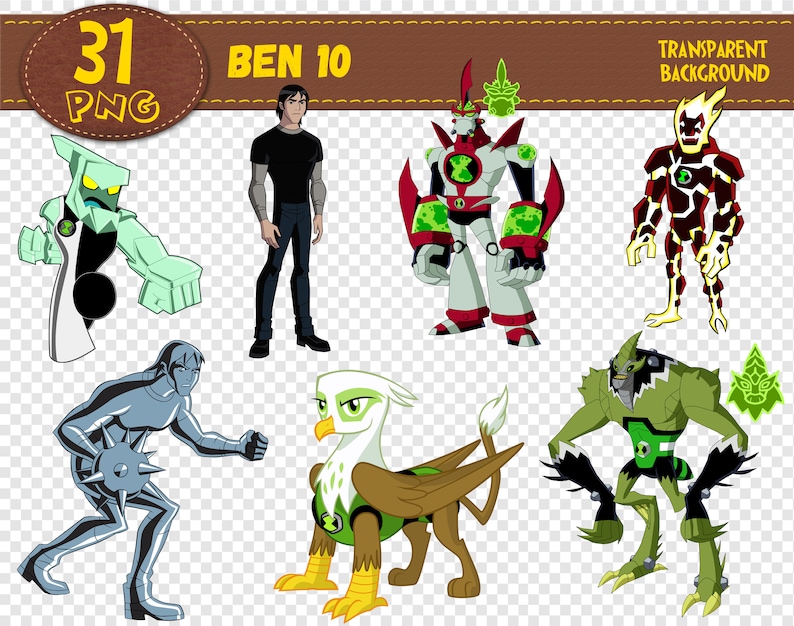 Ben 10 Clipart Ben 10 characters Ben 10 png printable | Etsy