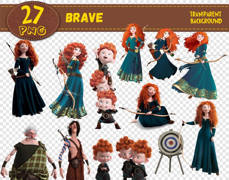 Brave Clipart Brave characters Brave png printable | Etsy