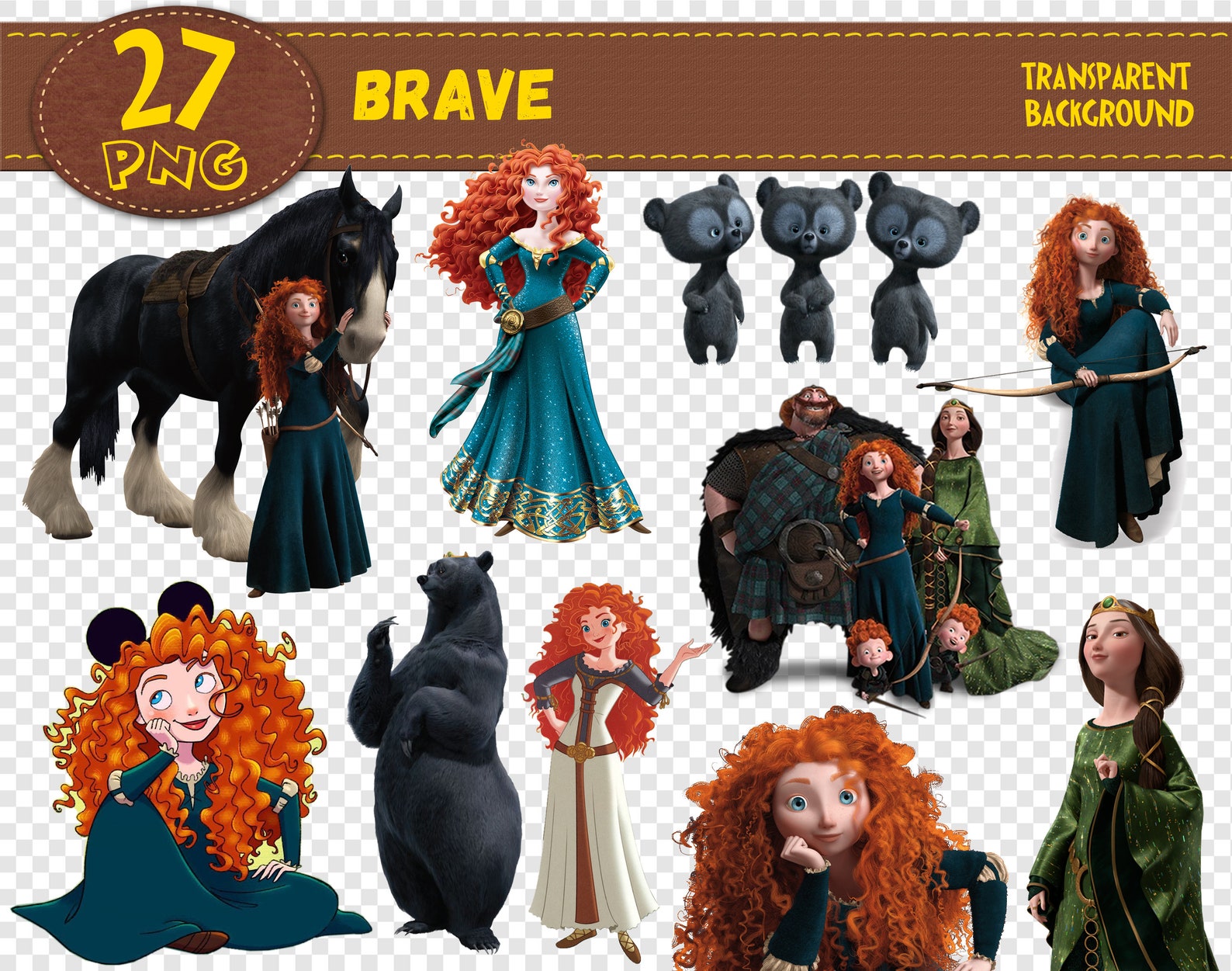 Brave Clipart Brave characters Brave png printable | Etsy
