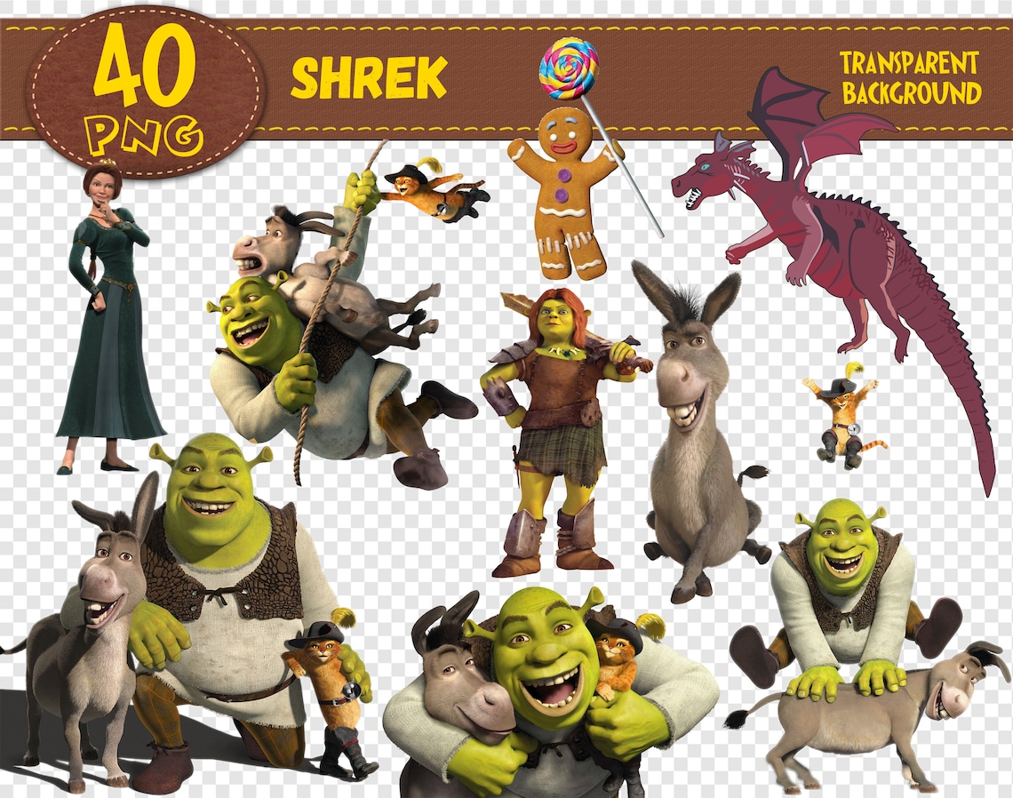 Shrek Clipart Shrek characters Shrek png printable | Etsy