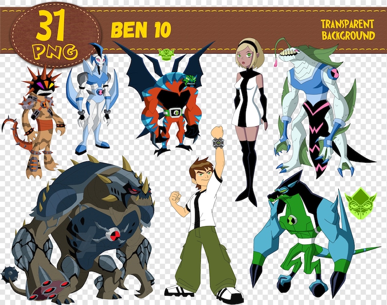 Ben 10 Clipart Ben 10 characters Ben 10 png printable | Etsy