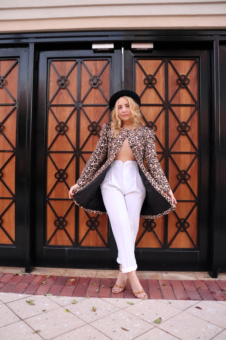 Vintage Leopard Peacoat 1990s to Y2K Animal Print Funky - Etsy