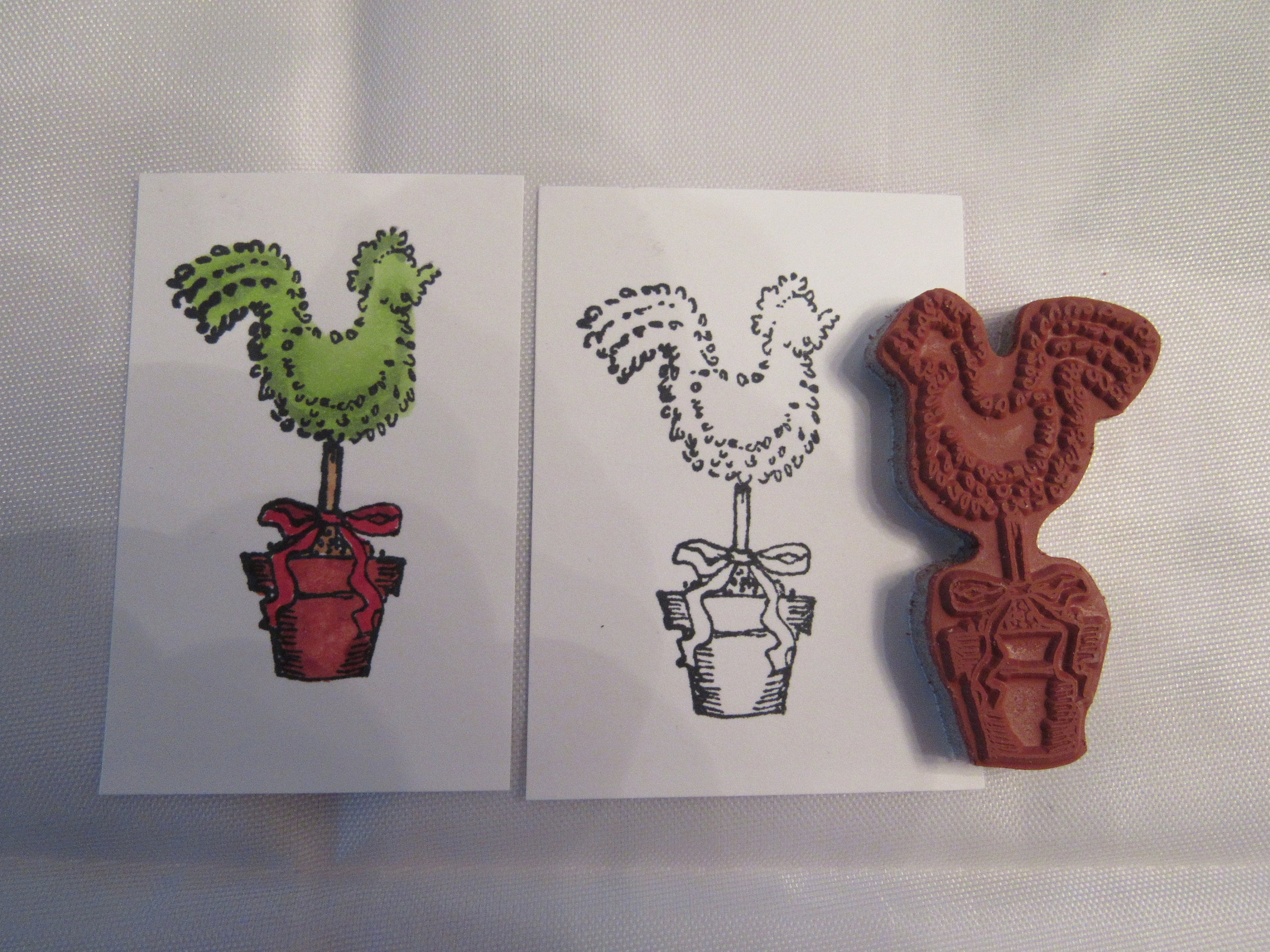 Chicken Topiary Rubber Stamp - Etsy