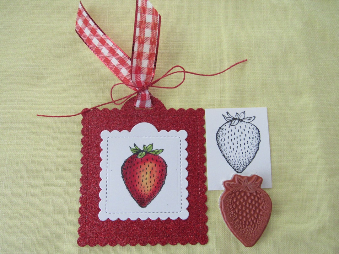 Strawberry Rubber Stamp - Etsy