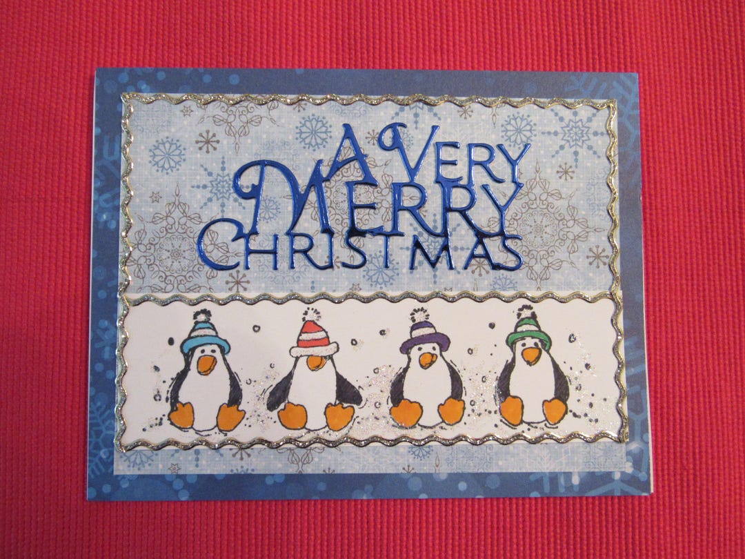 Penguin Row Rubber Stamp - Etsy