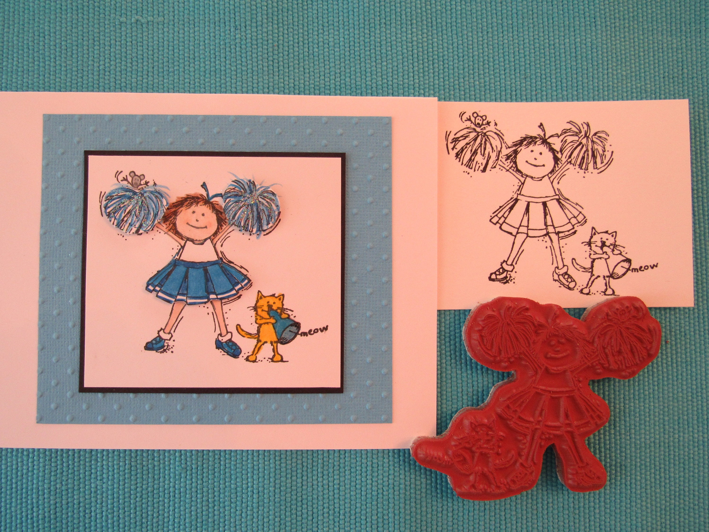 Miss Wilda the Cheerleader Rubber Stamp - Etsy