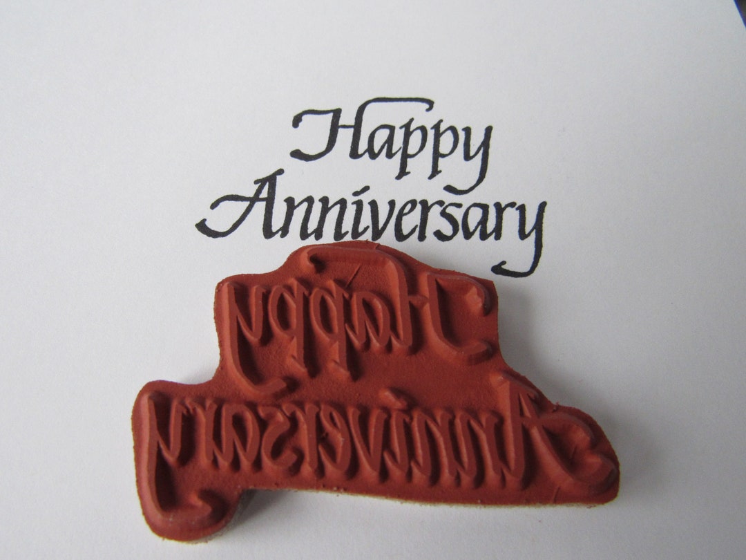 Happy Anniversary Cling Mounted Rubber Stamp - Etsy