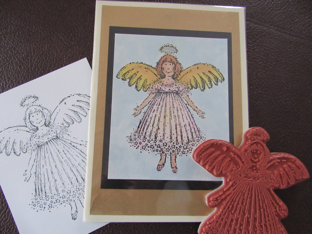 Angel Cling Mounted Rubber Stamp by the Peddler's Pack Stampworks - Etsy