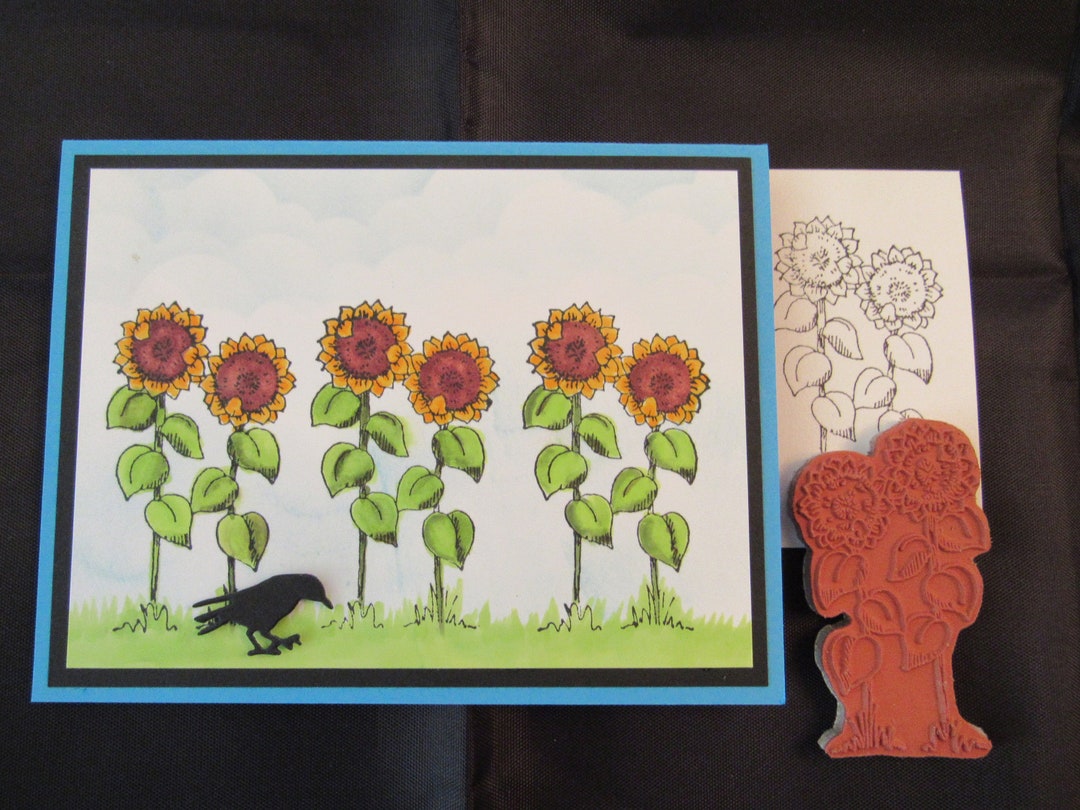 Sunflower Rubber Stamp - Etsy