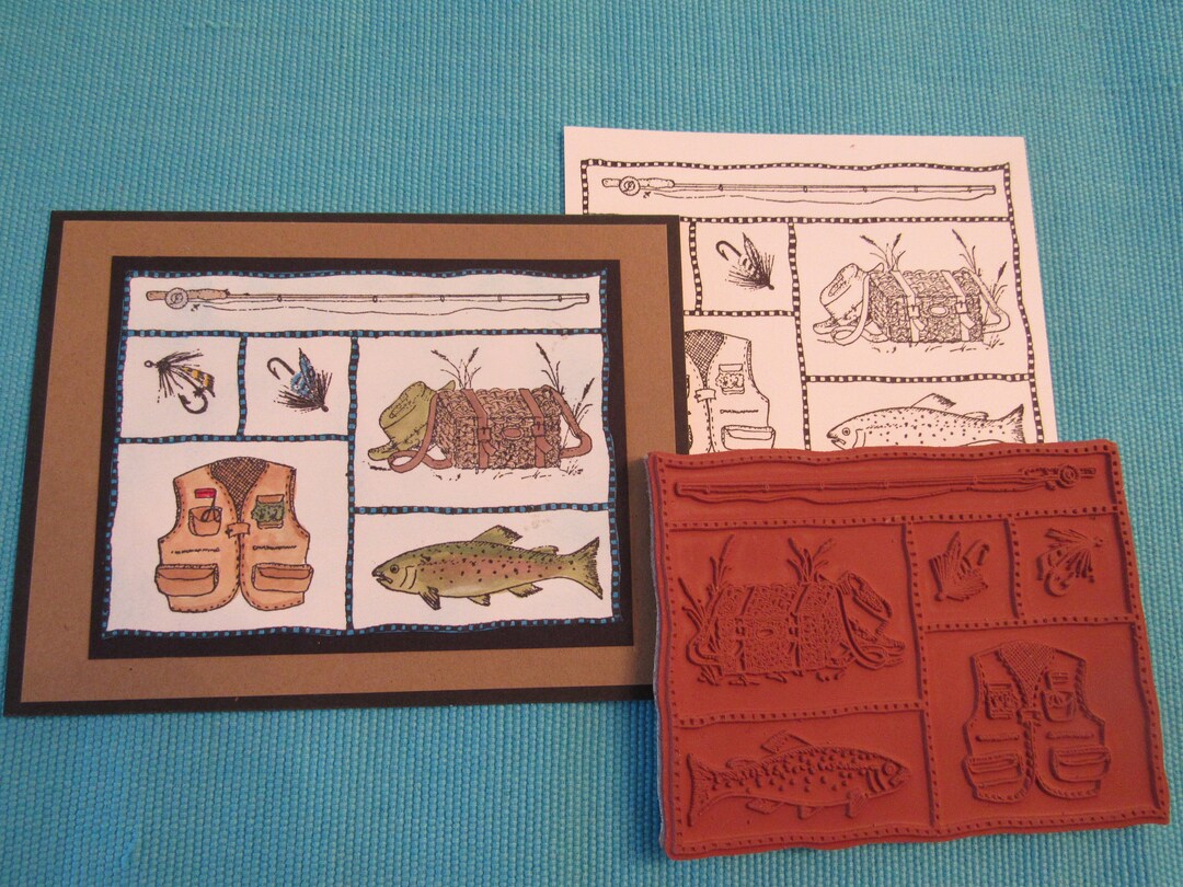 Fisherman's Sampler Rubber Stamp - Etsy