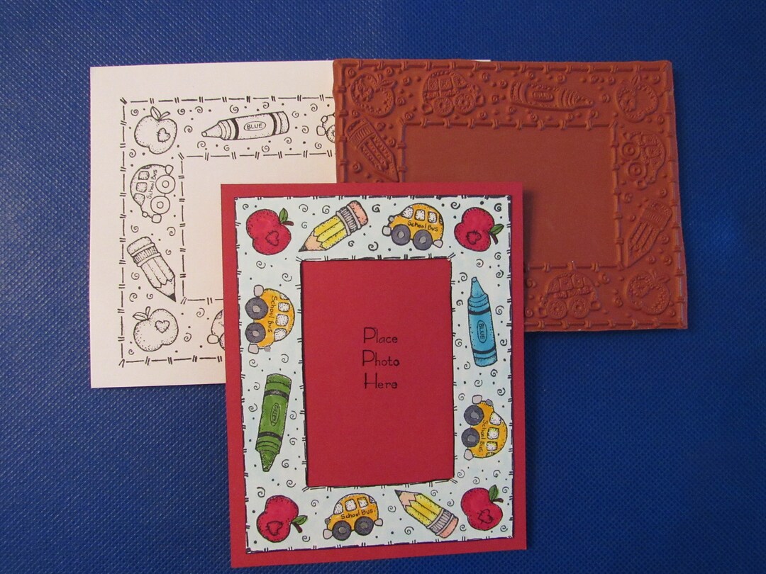School Picture Frame Rubber Stamp - Etsy